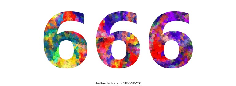 666 Colorful Typography Text Number Banner Stock Vector (Royalty Free ...
