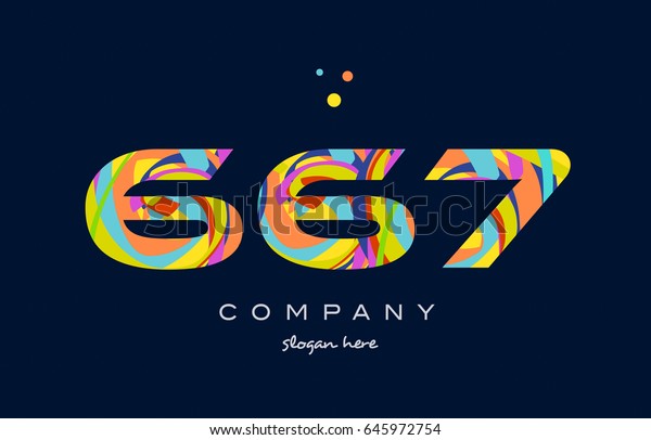 667 Number Digit Numeral Logo Colored Stock Vector (Royalty Free ...
