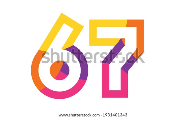 67 Colorful Fun Modern Flat Number Stock Vector (Royalty Free ...