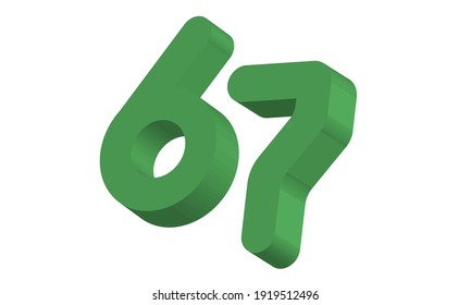 67 Simple Modern Green 3d Number Stock Vector (Royalty Free) 1919512496 ...
