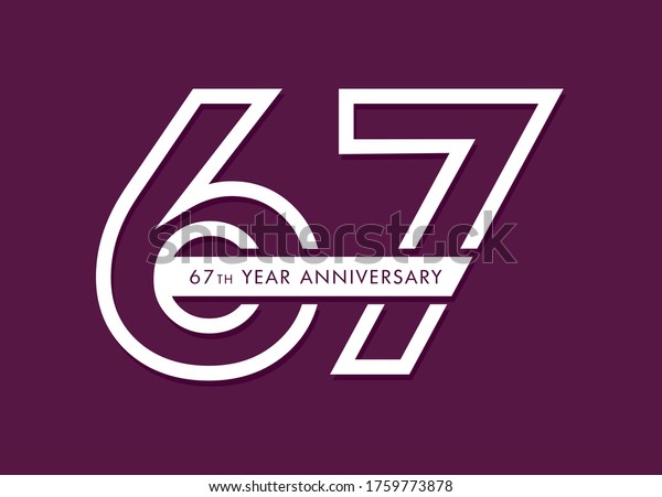 67 Years Anniversary Image Vector 67th Stock Vector (Royalty Free ...