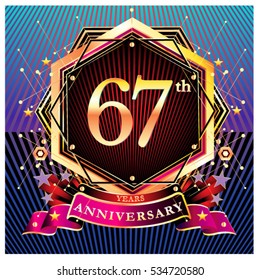 67 Years Golden Anniversary Logo Celebration 库存矢量图（免版税）534720580 ...