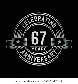 67 Years Logo Design Template 67th Stock Vector (Royalty Free) 1926142433