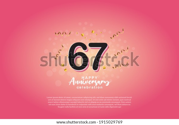 67th Anniversary Background 3d Number Illustration Stock Vector ...