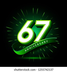 67th Anniversary Neon Text Vector Design Stock Vector (Royalty Free ...