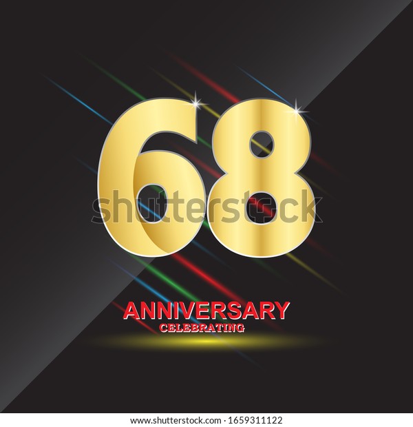 68 Anniversary Logo Vector Template Design Stock Vector (Royalty Free ...