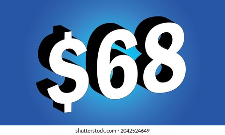 68 Dollar 68 3d Blue Price Stock Vector (Royalty Free) 2042524649 ...