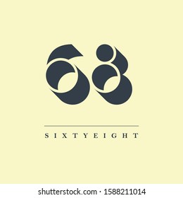 68 Number Shadow Letter Design Logo Stock Vector (Royalty Free ...