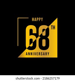 68 Year Anniversary Design Template Vector Stock Vector (Royalty Free ...