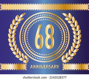 68 Years Anniversary Logo Vector Illustration Stock Vector (Royalty ...