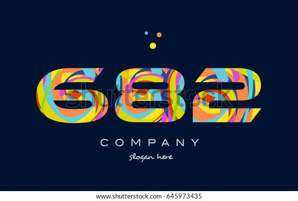 682 Number Digit Numeral Logo Colored Stock Vector (Royalty Free ...