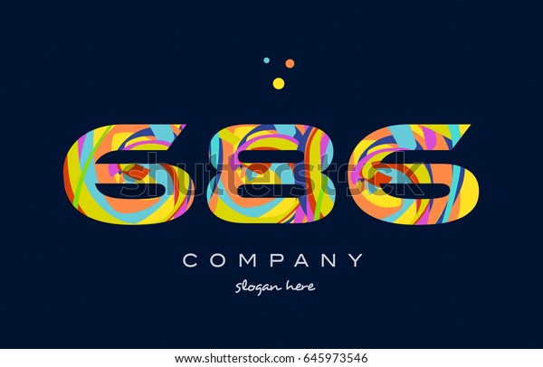 686 Number Digit Numeral Logo Colored Stock Vector (Royalty Free ...