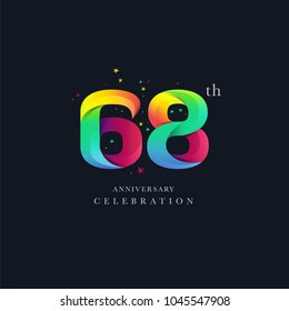 68th Anniversary Logo Design Number Digit Stock Vector (Royalty Free ...