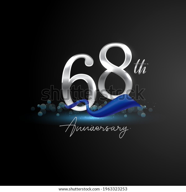 68th Silver Anniversary Logo Blue Ribbon Stock Vector (Royalty Free ...