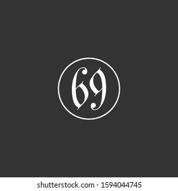 69 Letter Monogram Logo Template Serif: เวกเตอร์สต็อก (ปลอดค่าลิขสิทธิ์ ...
