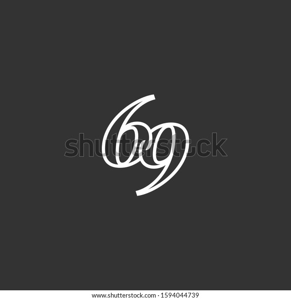 69 Letter Monogram Logo Template Serif Stock Vector (Royalty Free ...