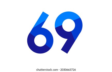 69 Number Modern Flat Blue Logo Stock Vector (Royalty Free) 2030663726 ...