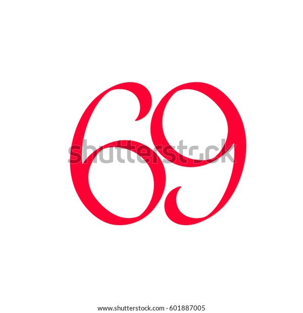 69 Sixty Nine Calligraphy Number Design Stock Vector (Royalty Free ...
