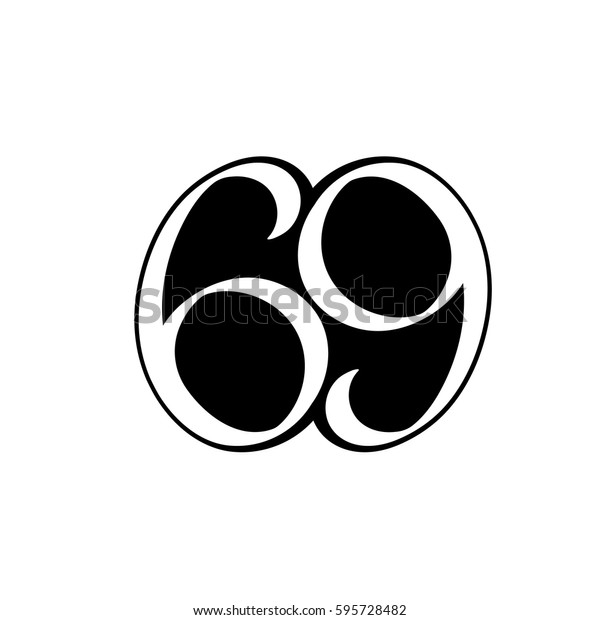 69 Sixty Nine Isolated Calligraphy Sticker Stock Vector (Royalty Free ...