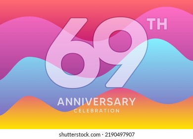 69 Year Anniversary Vector Template Design Stock Vector (Royalty Free ...
