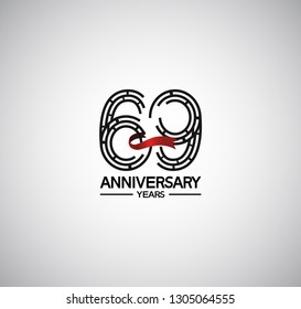 69 Years Anniversary Flat Design Labyrinth Stock Vector (Royalty Free ...