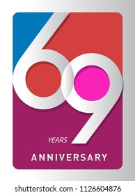 69 Years Old Celebrating Modern Logo Stock Vector (Royalty Free) 1126604876