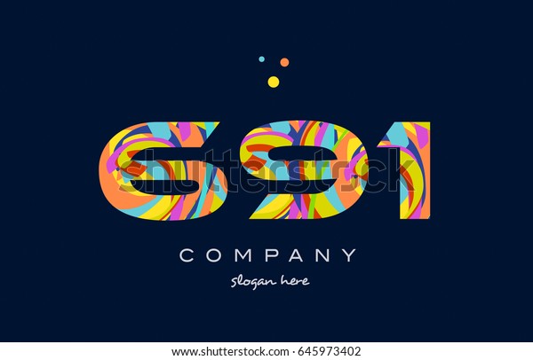 691 Number Digit Numeral Logo Colored Stock Vector (Royalty Free ...