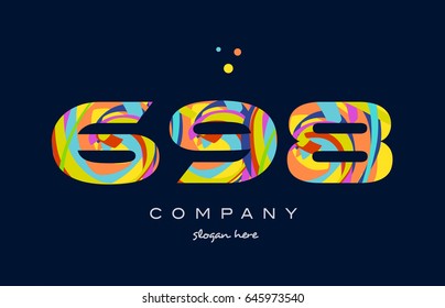 698 Number Digit Numeral Logo Colored Stock Vector (Royalty Free ...