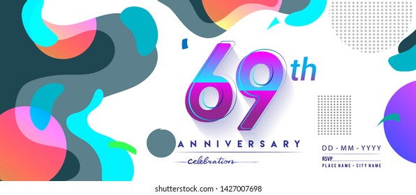 69th Years Anniversary Logo Vector Design Stock Vector (Royalty Free ...