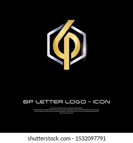 6p Logo Letters Monogram Gold Silver Stock Vector (Royalty Free ...