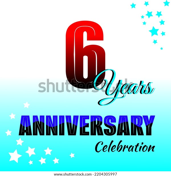 6th Birthday Celebration Background Red Gradient Stock Vector (Royalty ...