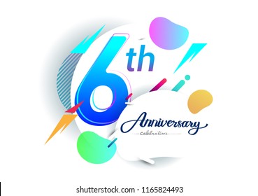 6th Years Anniversary Logo Vector Design Stock Vector (Royalty Free ...