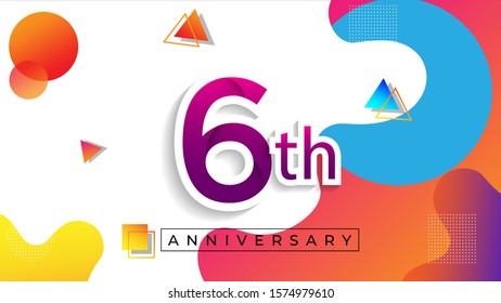 6th Years Anniversary Logo Vector Design Stock Vector (Royalty Free ...
