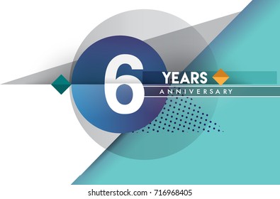 6th Years Anniversary Logo Vector Design Stock Vector (Royalty Free ...
