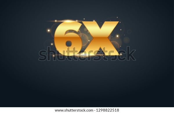 6x Multiply Number Gold Letters Isolated Stock Vector (Royalty Free ...