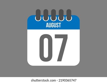 7 Calendar August Calendar Icon August Stock Vector (Royalty Free ...