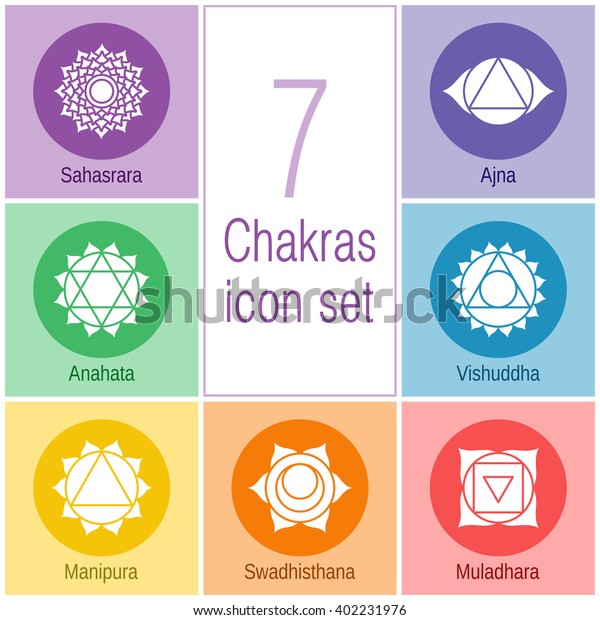 7 Chakras Set Icons Stock Vector (Royalty Free) 402231976 | Shutterstock
