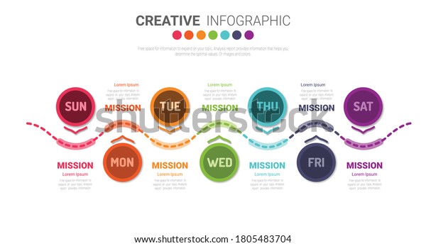 7 Day Business Timeline 7 Options Stock Vector (Royalty Free) 1805483704