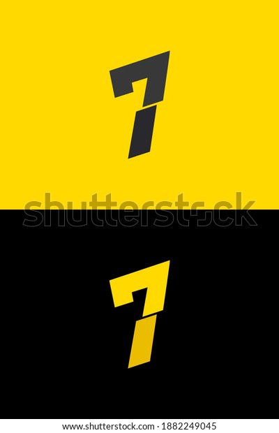 7 Font Number Logo Lightning Flash Stock Vector (Royalty Free ...