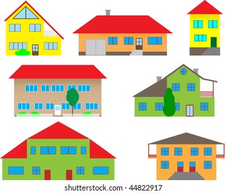 7 Houses Stock Vector (Royalty Free) 44822917 | Shutterstock