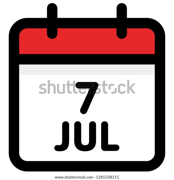7 July Calendar Icon Vector Illustration Stock Vector (Royalty Free ...