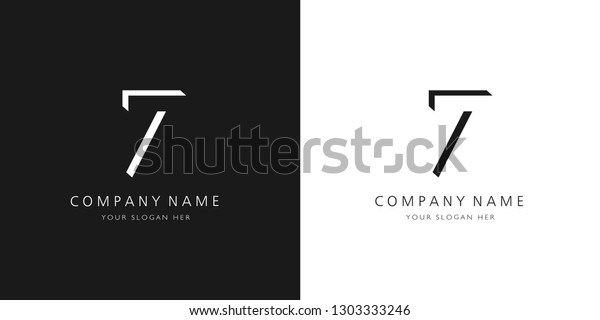 7 Logo Numbers Modern Black White: vetor stock (livre de direitos ...