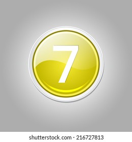 7 Number Circular Vector Yellow Web Stock Vector (Royalty Free ...