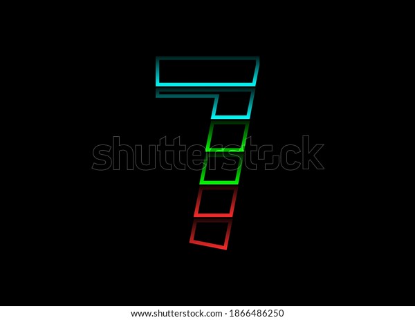 7 Number Font Logo Rgb Color Stock Vector (Royalty Free) 1866486250 ...