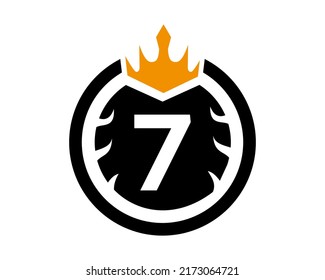 7 Number Logo Round Crown Shape Stock Vector (Royalty Free) 2173064721 ...