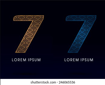 7 Number Luxury Font Designed Using Stock Vector (Royalty Free ...