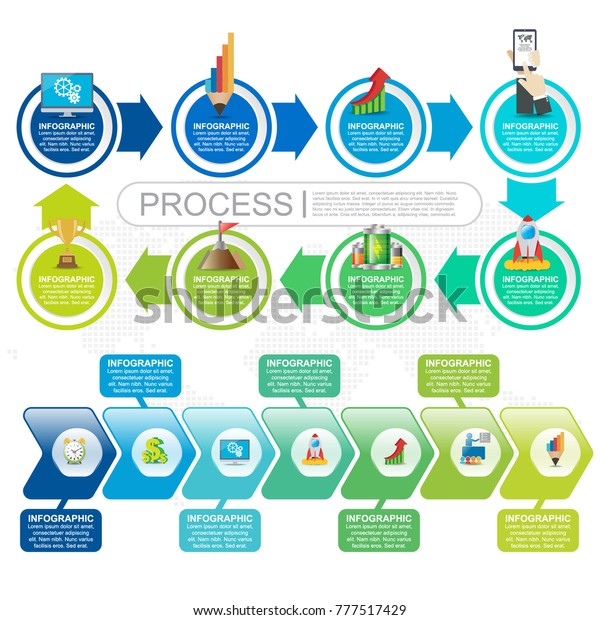 7 Parts Infographic Flow Chart Marketing 스톡 벡터(로열티 프리) 777517429 ...