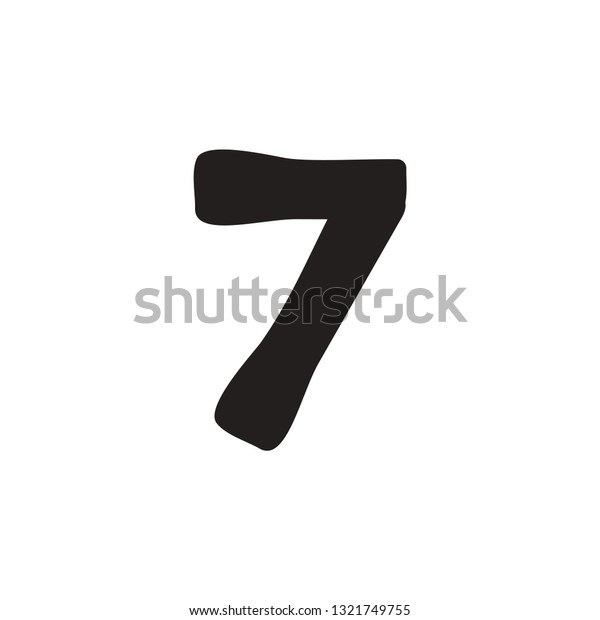 7 Seven Decorative Hand Drawn Lettering Stock Vector (Royalty Free ...