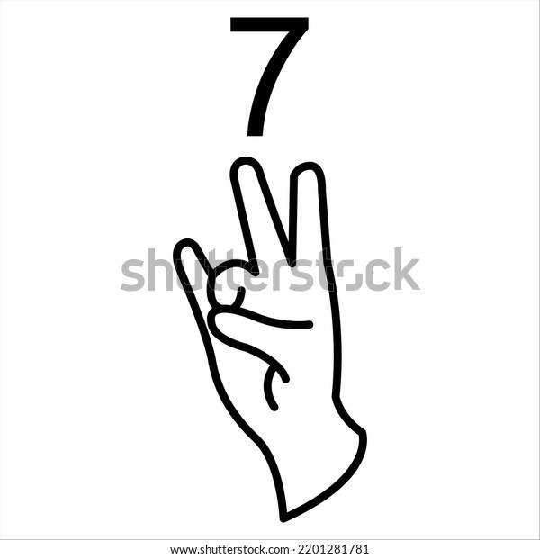 7 Seven Hand Sign Deaf Language Stock Vector (Royalty Free) 2201281781 ...