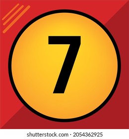 7 Seven Red Background Number Circle Stock Vector (Royalty Free ...